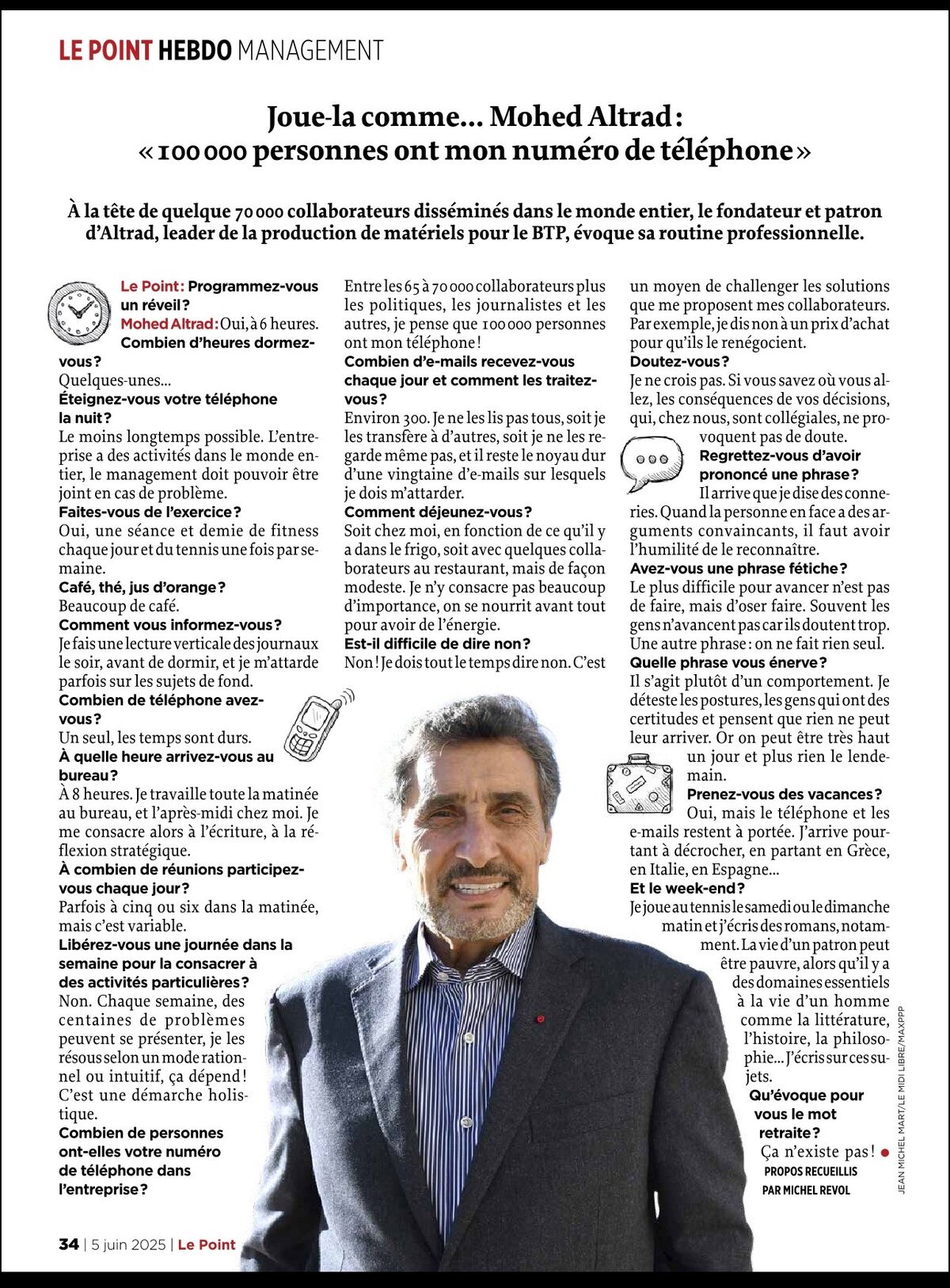 Une interview "out of the box" de Mohed Altrad parue dans LE POINT ...